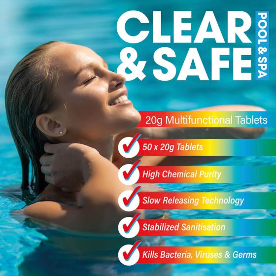 Clear & Safe Multifunctional Tablets 1kg — World of Pools